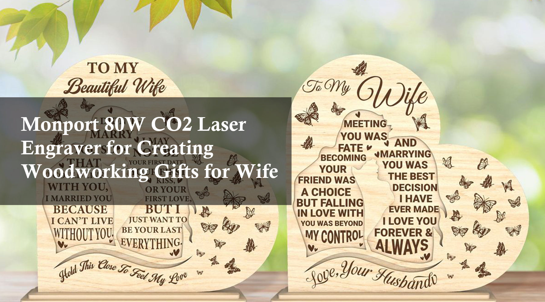 Monport 80W CO2 Laser Engraver for Creating Woodworking Gifts for Wife ...
