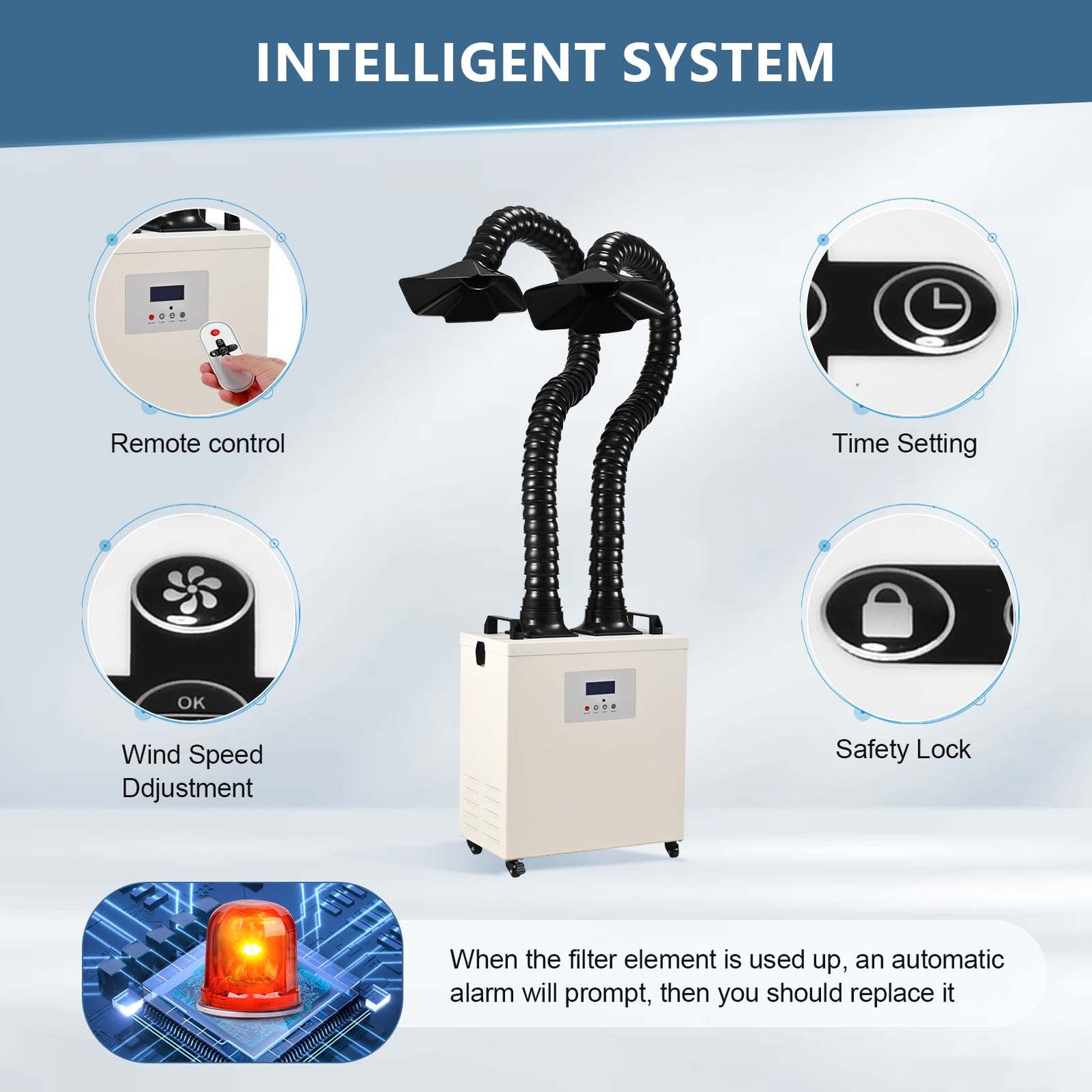 Monport 220W Dual-port Laser Fume Extractor with 3-Layer Filter for CO ...