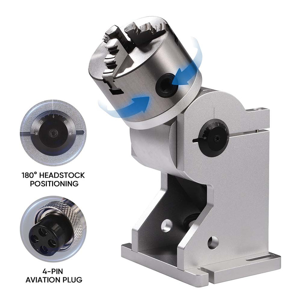 Monport 80MM Three Jaws Rotary Axis Attachment with a Scale Dial (for ...