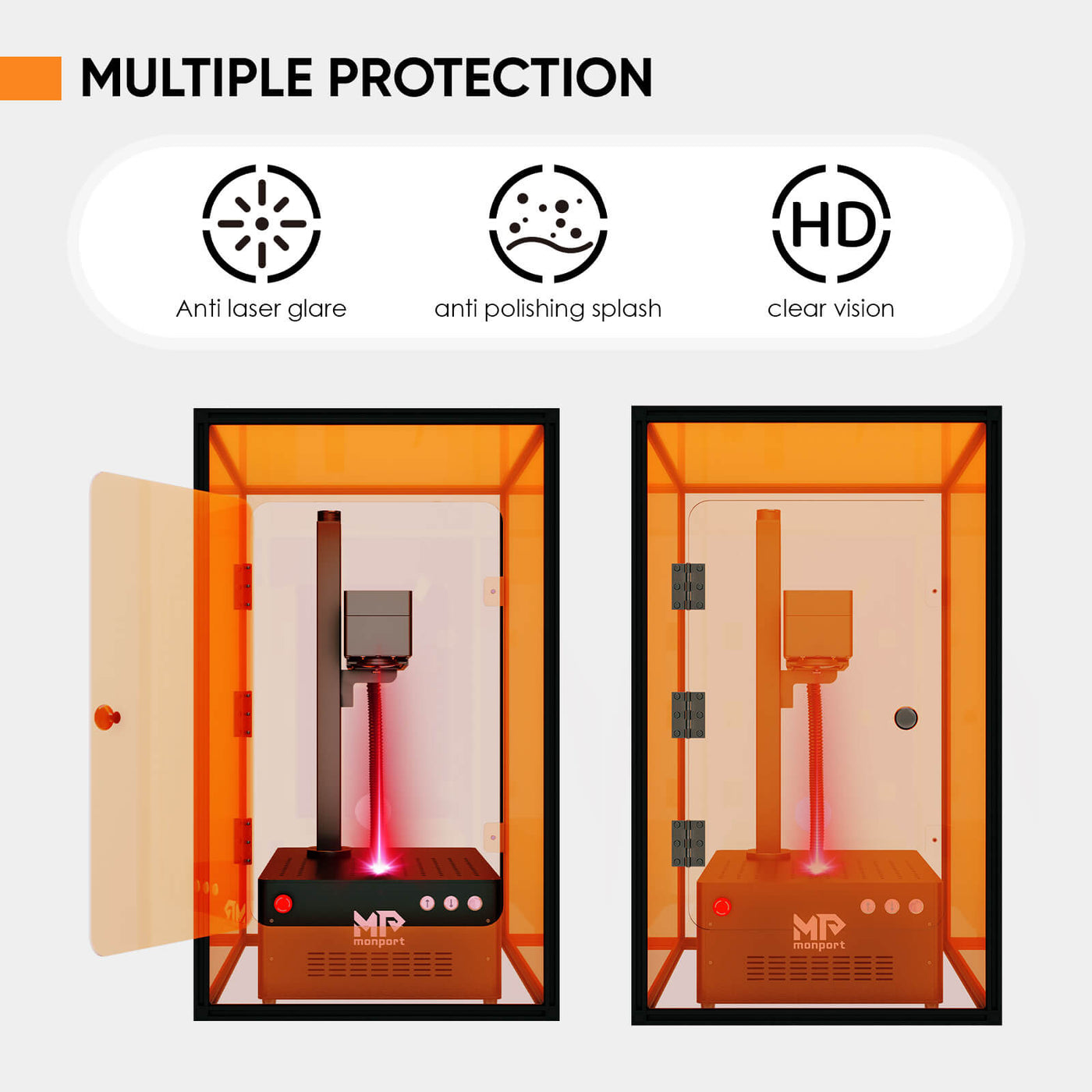 Monport Laser Engraver Enclosure for Split & Integrated Fiber Laser ...
