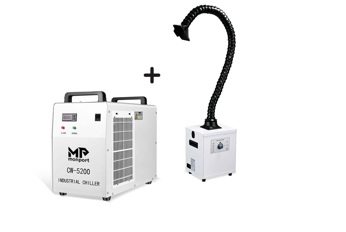 Monport 6L CW-5200 Industrial Water Chiller with Air Purifier Laser Fu ...