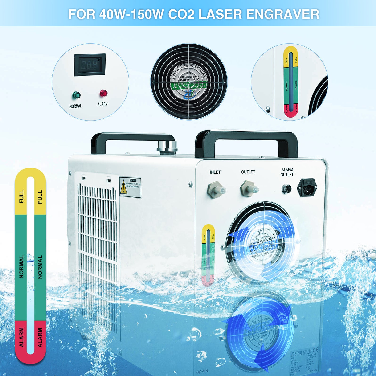 6L Industrial Water Chiller | Monport CW 5200 Water Chiller — Monportlaser