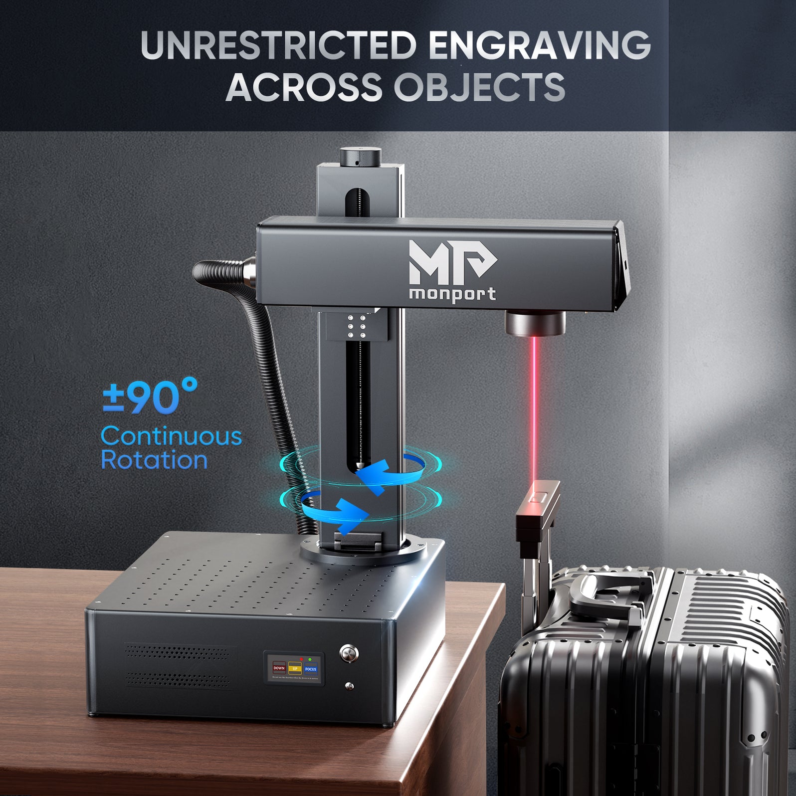 Monport GA 60W Upgraded Integrated MOPA Fiber Laser Engraver & Marking ...