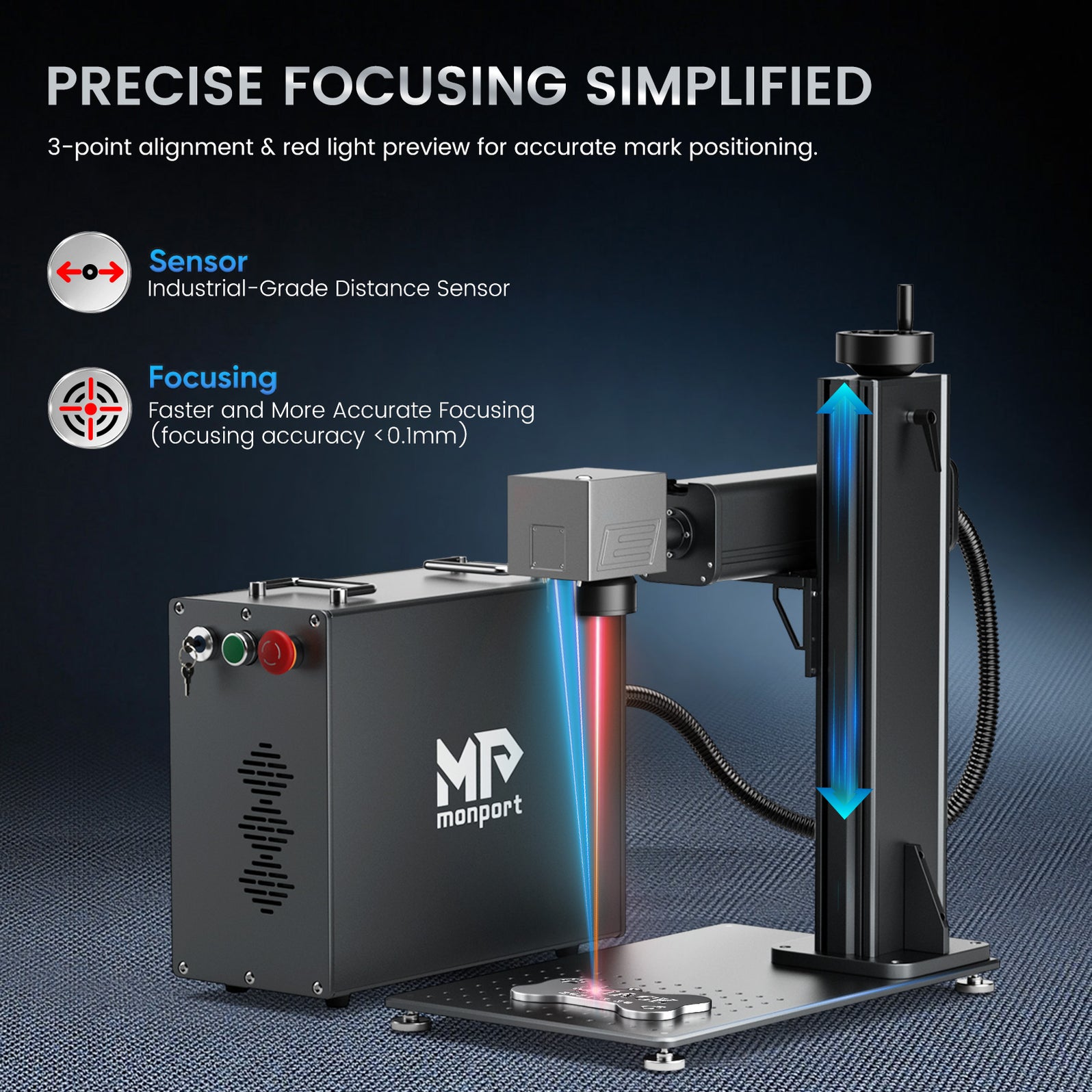 Monport GPro 100W Split MOPA Fiber Laser Engraver & Marking Machine Wi ...