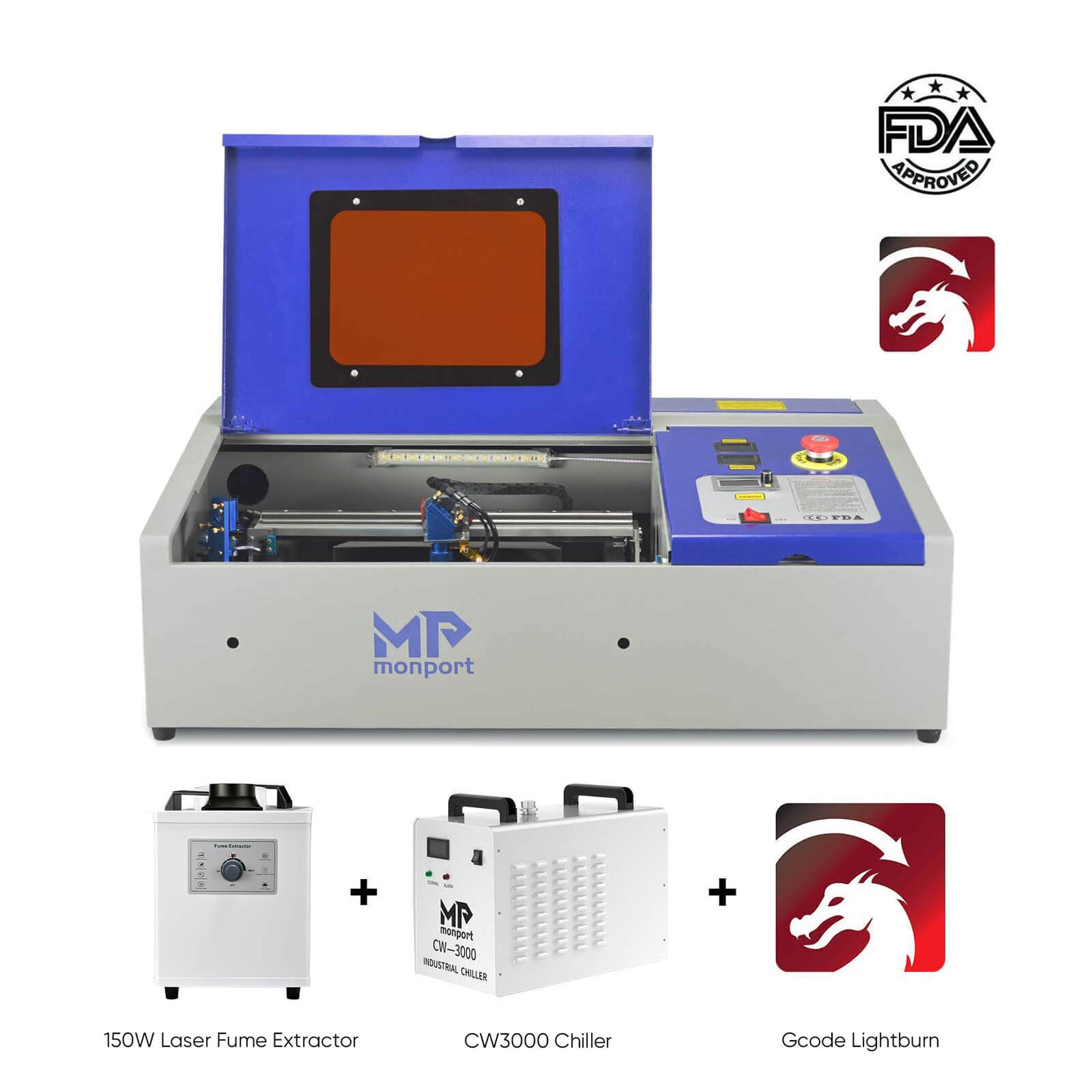 Lightburn Supported | Monport 40W CO2 Laser Engraver — Monportlaser