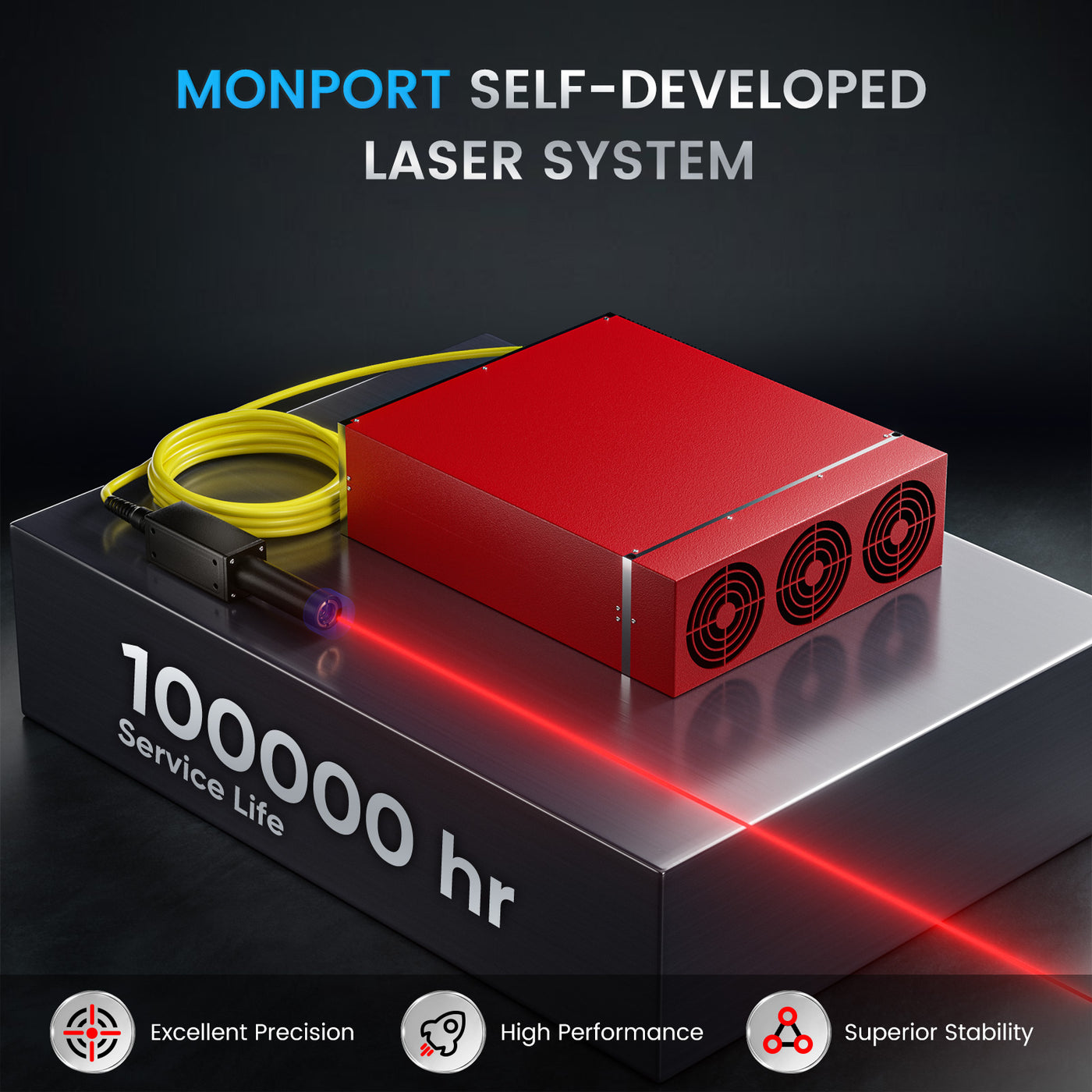 Monport GPro 100W Split MOPA Fiber Laser Engraver & Marking Machine Wi ...
